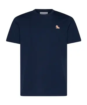 Maison Kitsuné Maison Kitsun Chillax Fox Patch Crewneck T-shirt - Black