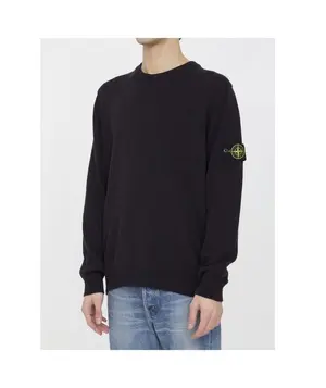 Stone Island Logo Patch Crewneck Knitted Jumper