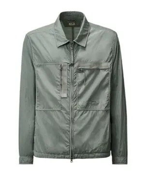 C.P. COMPANY Logo Embroidered Zip-up Jacket - Blue