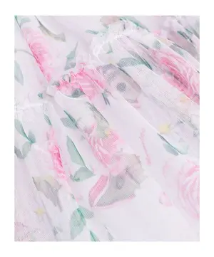 Monnalisa Floral Printed Tulle Dress