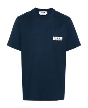 MSGM Logo Printed Crewneck T-shirt