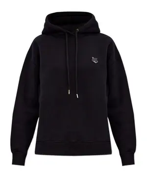 Maison Kitsuné Bold Fox Head Patch Drawstring Hoodie - Black