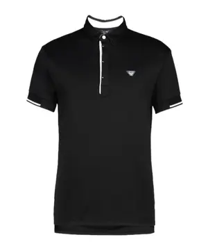 Emporio Armani Logo Details Polo Shirt - Black