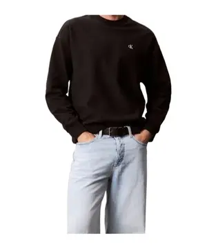 Calvin Klein Oversized Cotton Terry Sweatshirt - Black