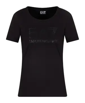 EA7 Rhinestone Logo T-shirt - Black