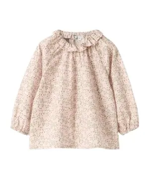 IL GUFO Ruffled Floral-print Shirt - Nude