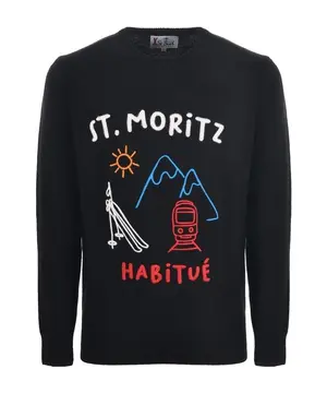 MC2 SAINT BARTH St Moritz Embroidered Jumper - Black