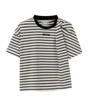 WOOYOUNGMI Striped Draped T-shirt