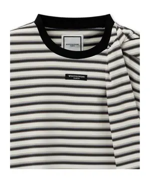 WOOYOUNGMI Striped Draped T-shirt