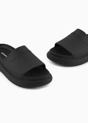 Emporio Armani Rubber Slides With Embossed Logo