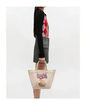 GANNI Pony Small Canvas Tote Bag