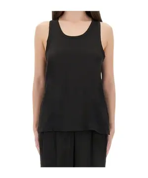 Michael Kors Satin Racerback Tank Top - Black