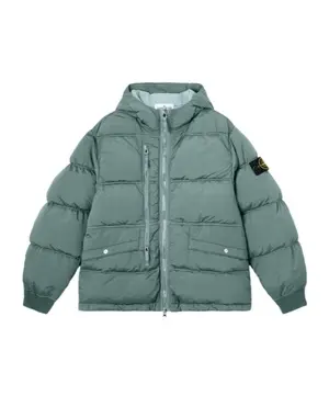 Stone Island Hooded Padded Coat - Dark Turquoise