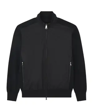 PAUL  SHARK Wool Zip-up Sweater - Black