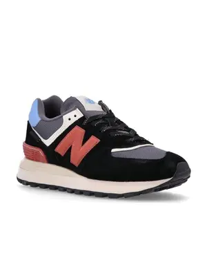 NEW BALANCE 574 Paneled Lace-up Sneakers - Black