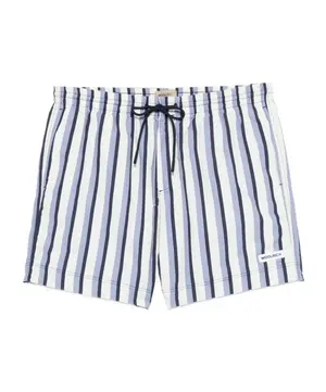 Woolrich Striped Drawstring Swim Shorts - White