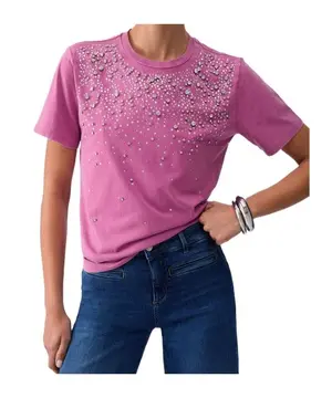 Liu Jo Embellished Round-neck T-shirt - Pink