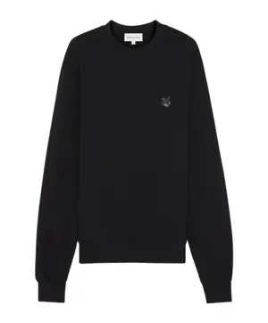 Maison Kitsuné Fox Head Patch Crewneck Sweatshirt - Black