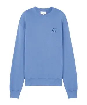 Maison Kitsuné Fox Head Patch Crewneck Sweatshirt - Blue