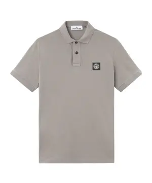 Stone Island Slim-fit Short-sleeve Polo Shirt With Compass Patch