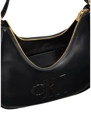 Calvin Klein Soft Touch Crescent Logo Hobo Bag