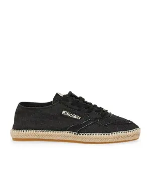 AUTRY Low Top Flat Lace Up Espadrille Sneakers - Black