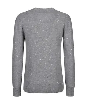Fabiana Filippi Sequin-embellished V-neck Jumper - Grey