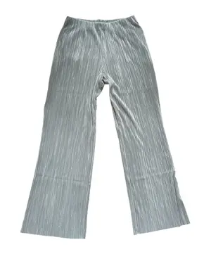Calvin Klein Crinkled Wide-leg Pants - Gray