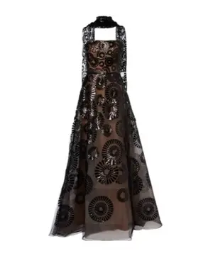 Elie Saab Scarf-detail Sequined Tulle Gown - Black