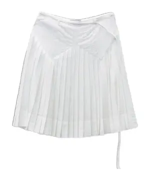 LOW CLASSIC Pleated Midi Skirt - White