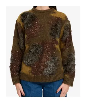 SEMICOUTURE Crew Neck Long Sleeve Sweater