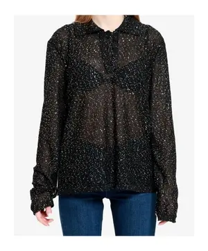 MSGM Embellished Knitted Polo Shirt