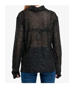 MSGM Embellished Knitted Polo Shirt