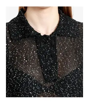MSGM Embellished Knitted Polo Shirt