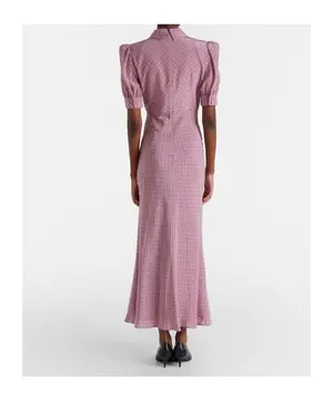 Alessandra Rich Polka-dot Silk Midi Dress
