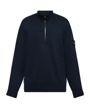 Stone Island Compass Patch Knitted Jumper - Blue