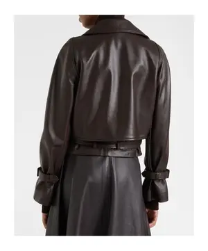 Nour Hammour Hatti Cropped Leather Jacket