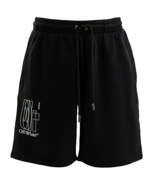 Off-White Logo-print Drawstring Shorts - Black