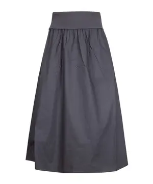 SAMSOE SAMSOE Elastic Waist Midi Skirt - Black