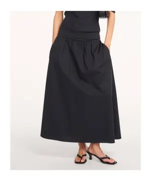 SAMSOE SAMSOE Elastic Waist Midi Skirt