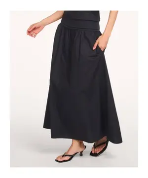 SAMSOE SAMSOE Elastic Waist Midi Skirt
