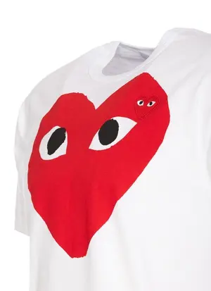 Play Comme Des Garcon Comme Des Garçons Play Heart Logo Printed Crewneck T-shirt
