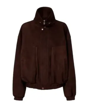 Magda Butrym Long-sleeved Leather Jacket - Brown