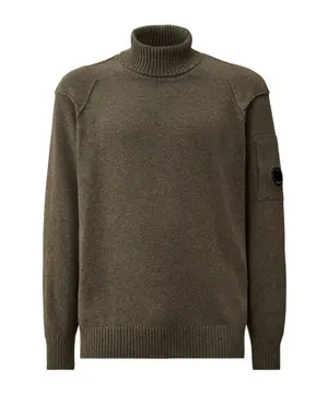 C.P. COMPANY Roll-neck Sweater - Brown