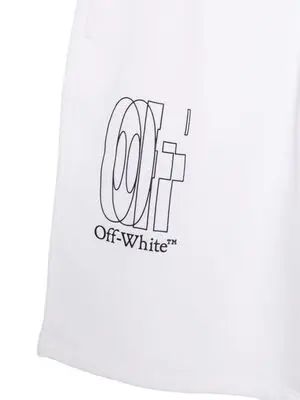 Off-White Drawstring Elastic Waist Shorts
