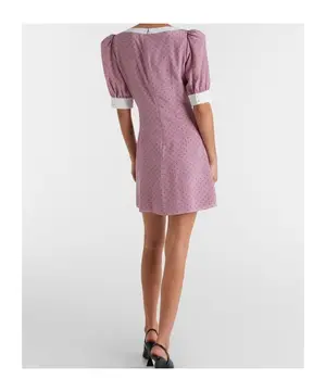 Alessandra Rich Polka-dot Silk Mini Dress With Bow Detail - Pink