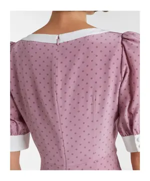 Alessandra Rich Polka-dot Silk Mini Dress With Bow Detail - Pink