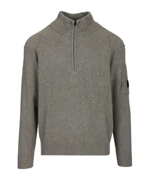 C.P. COMPANY Half-zip Polo Sweater - Gray