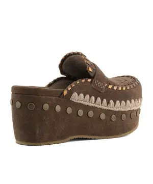 Mou Clog Leather Overstitching