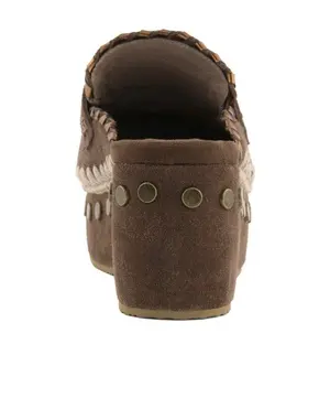 Mou Clog Leather Overstitching